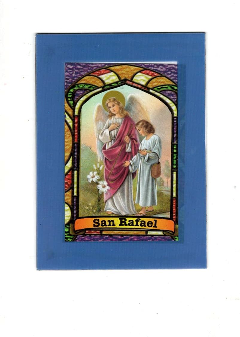 San Rafael St. Raphael Bilingual Prayer Card Estampa Religiosa Bilingue