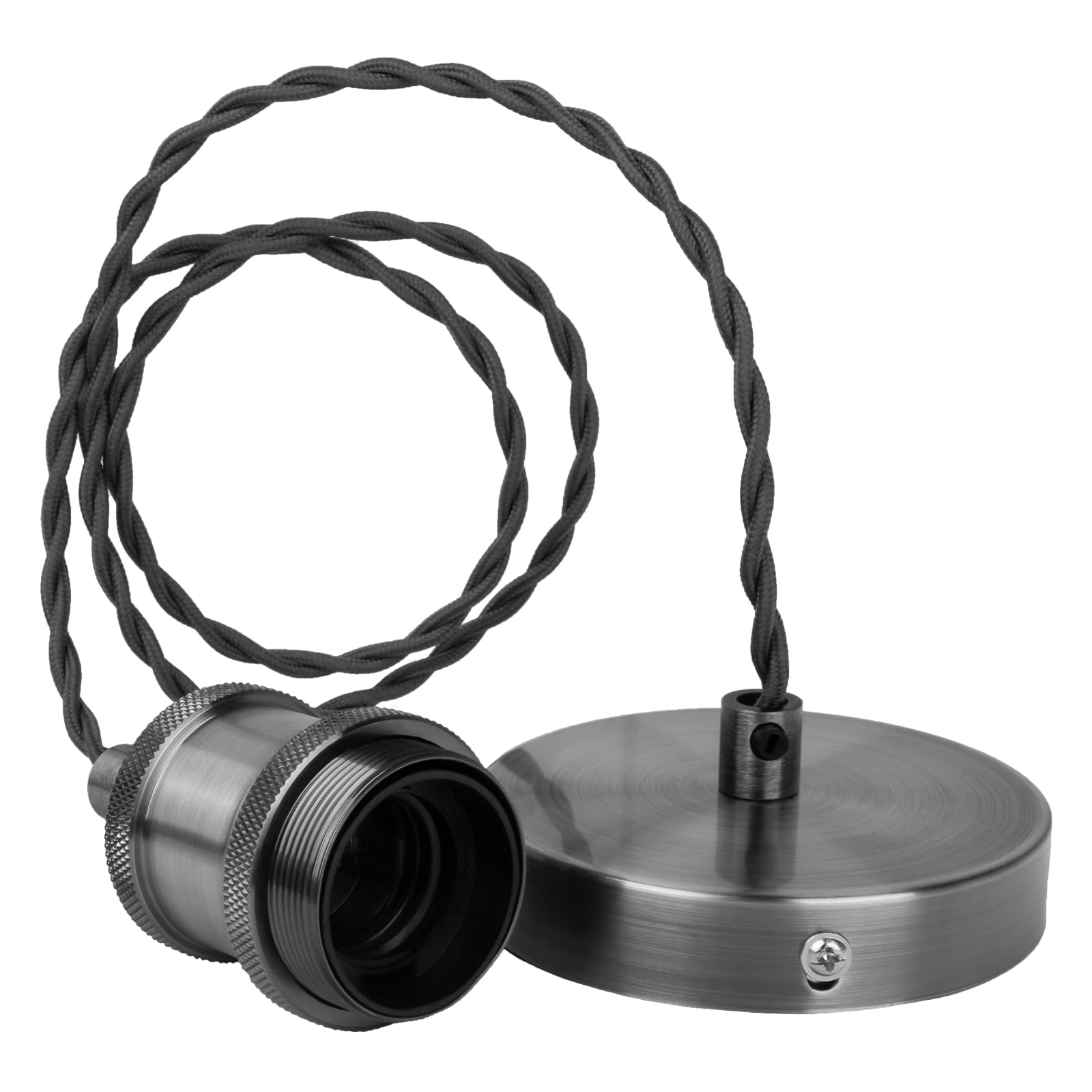 Vintage Ceiling Pendant Light Fitting – Brown Twisted Braided Flex,E27 ...