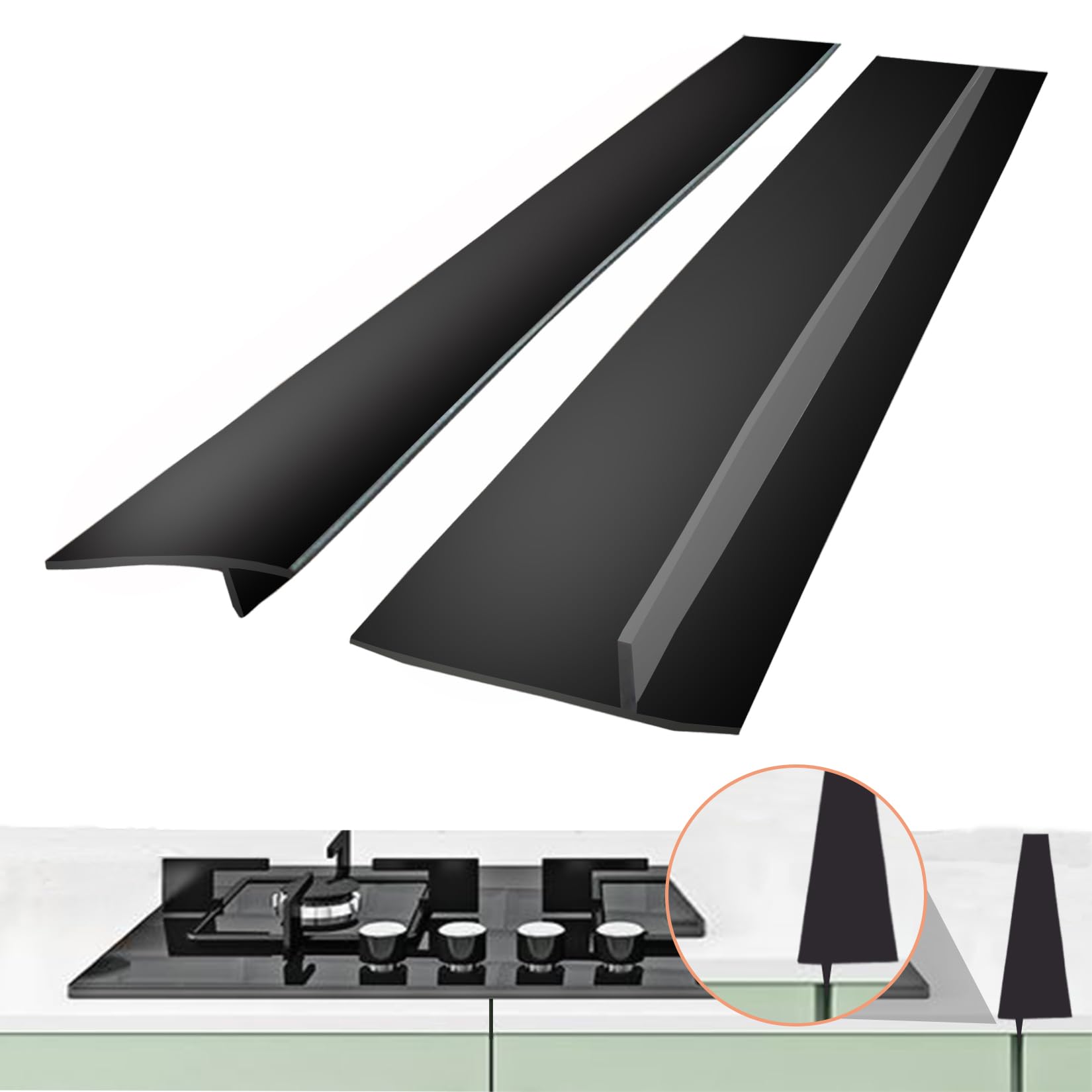 Amazon.com: AHSNYLC 2PCS Silicone Stove Gap-Filler - Stove Counter Gap ...