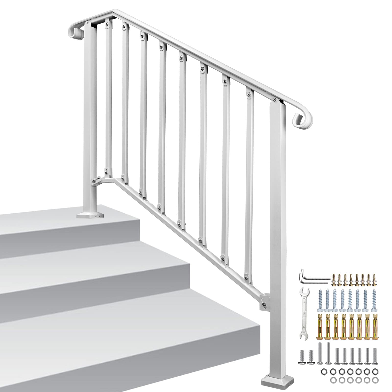 Zwinz Adjustable Handrails for Outdoor Steps, Handrail Picket #3 Fits 3 ...