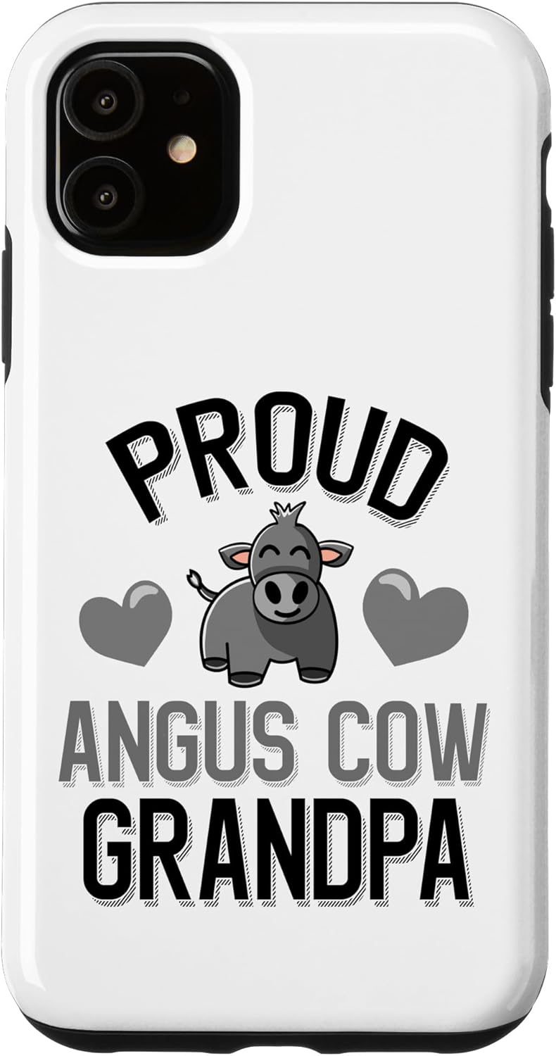 Amazon.com: iPhone 11 Proud Angus Cow Grandpa Cute Angus Cow Family ...