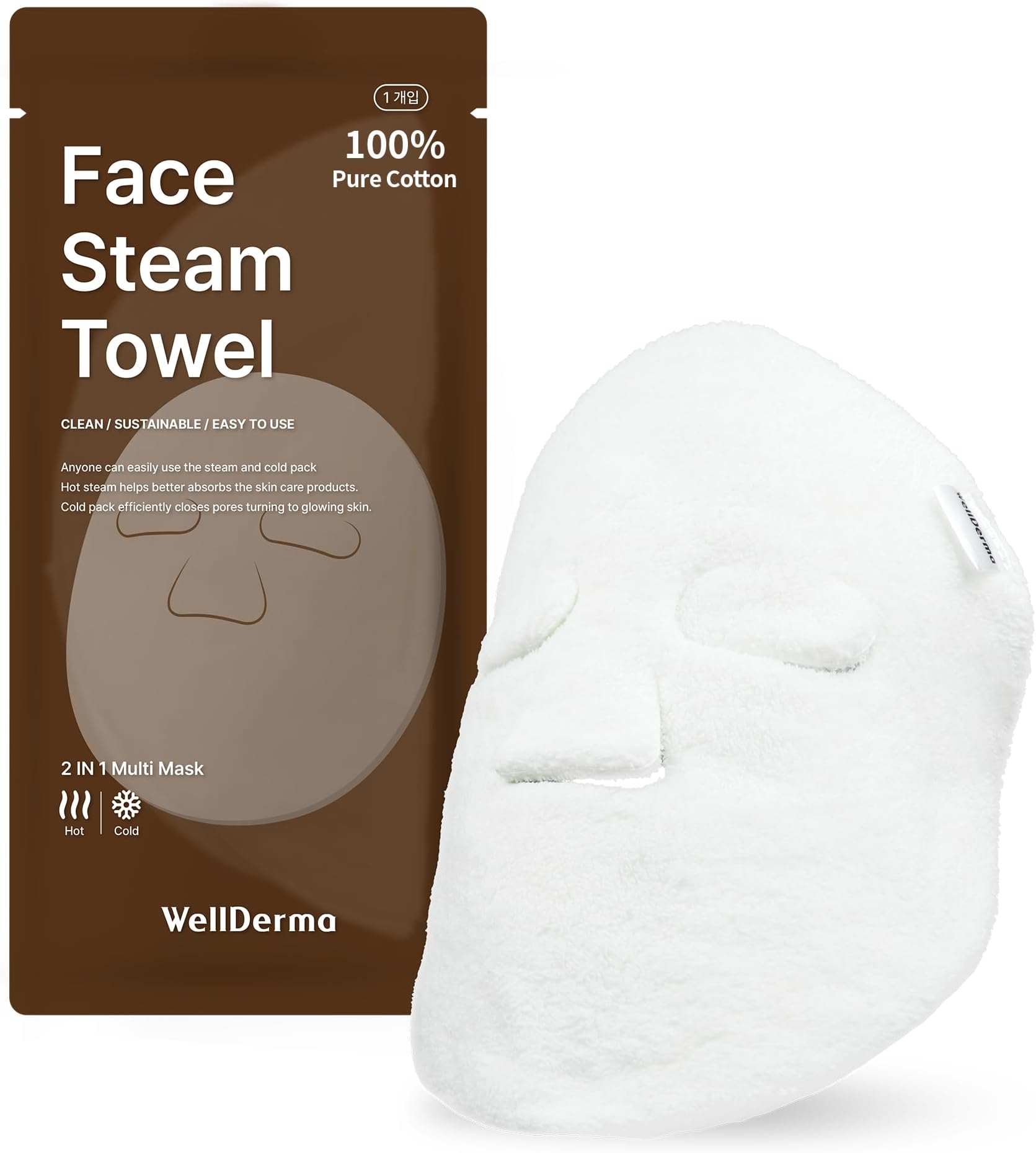 Amazon.com: WELLDERMA Face Steam & Cooling Towel – Reusable 2-in-1 Warm ...