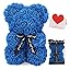 Amazon.com: LINKLO Rose Bear Rose Teddy Bear -10 inch Artificial Rose ...