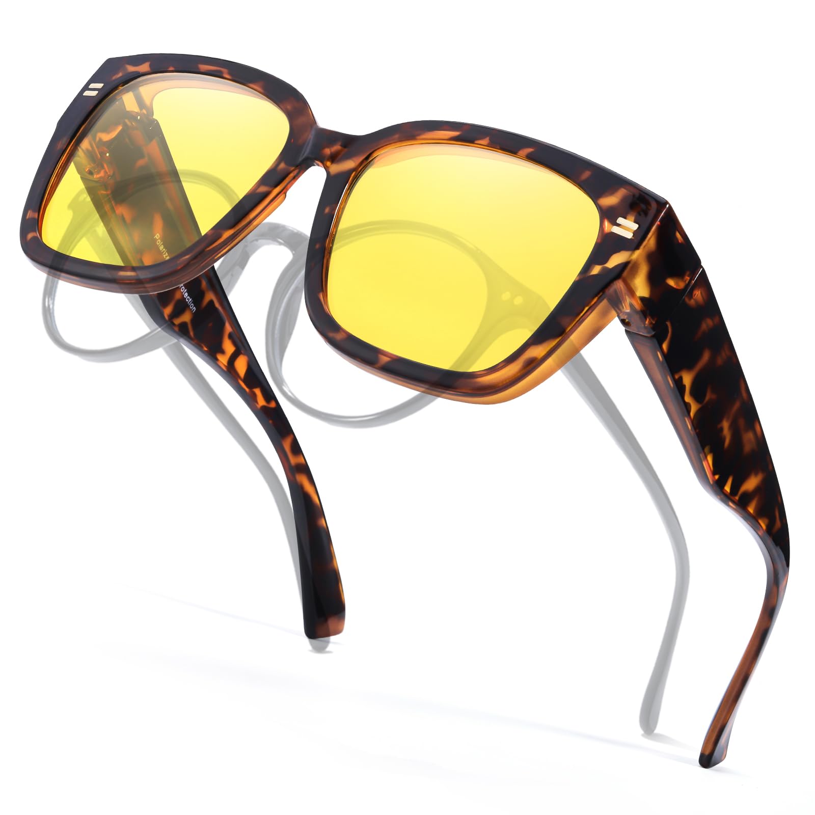 Snapklik.com : Night Driving Glasses For Men Women Fit Over Sunglasses Anti Glare Polarized ...