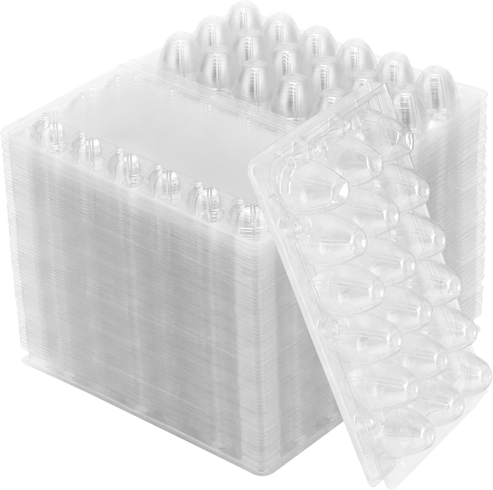 Amazon.com: AUGXIXI 70 Pack Plastic Egg Carton Reusable Clear Egg ...