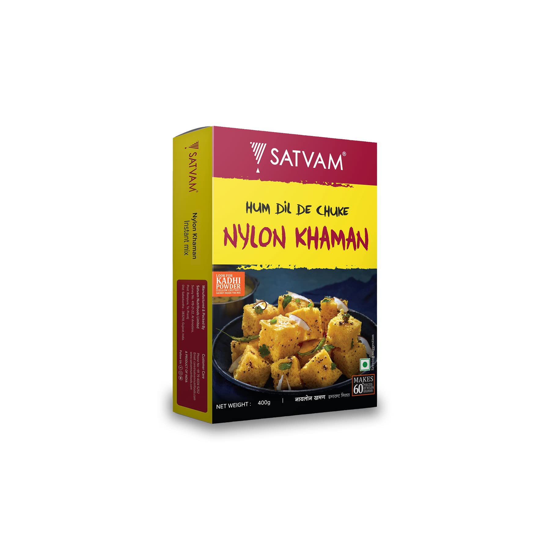 Satvam Nylon Khaman Instant Mix (Pack of 3)|(3 * 400g) : Amazon.in ...