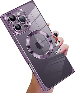 Amazon.com: KANGHAR Case Designed for iPhone 16 Pro Magnetic Clear Case with Camera Lens ...
