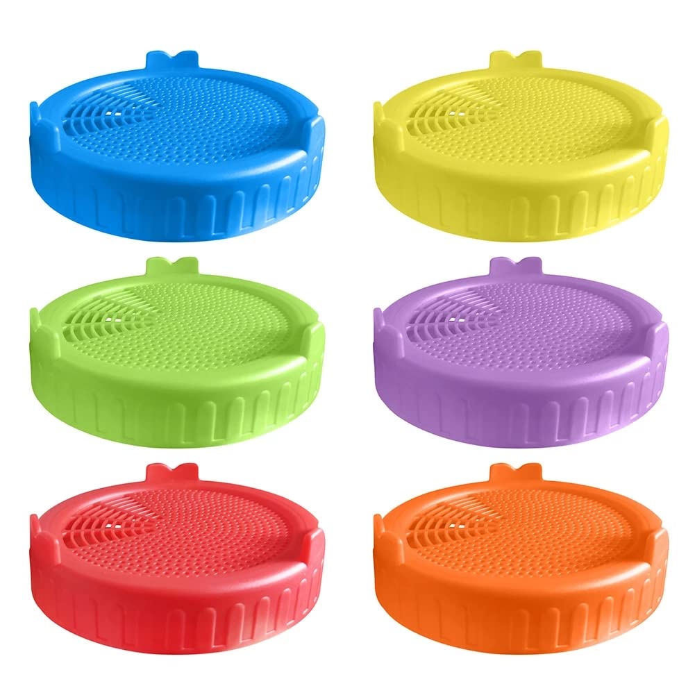 86mm Plastic Sprouting Lids, 6 Pieces Mason Jar Wide Mouth Sprouting ...