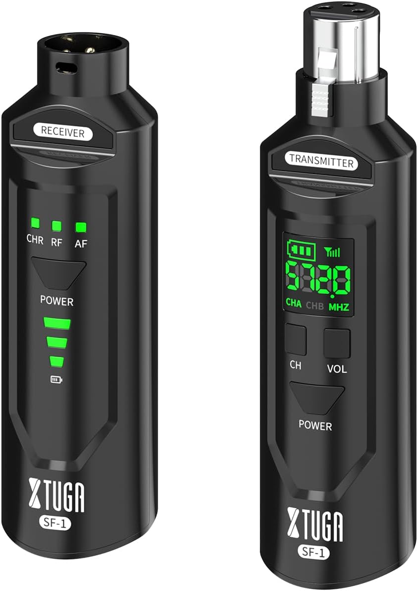 Amazon.com: XTUGA SF-1 Wireless XLR Transmitter and Receiver UHF ...