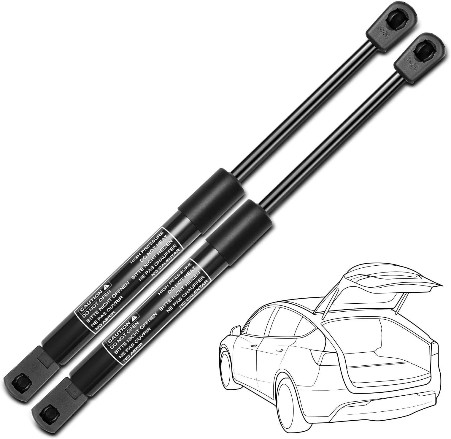 Amazon.com: BOXI 2pcs Trunk Lift Supports Gas Struts Shocks Springs Fit ...