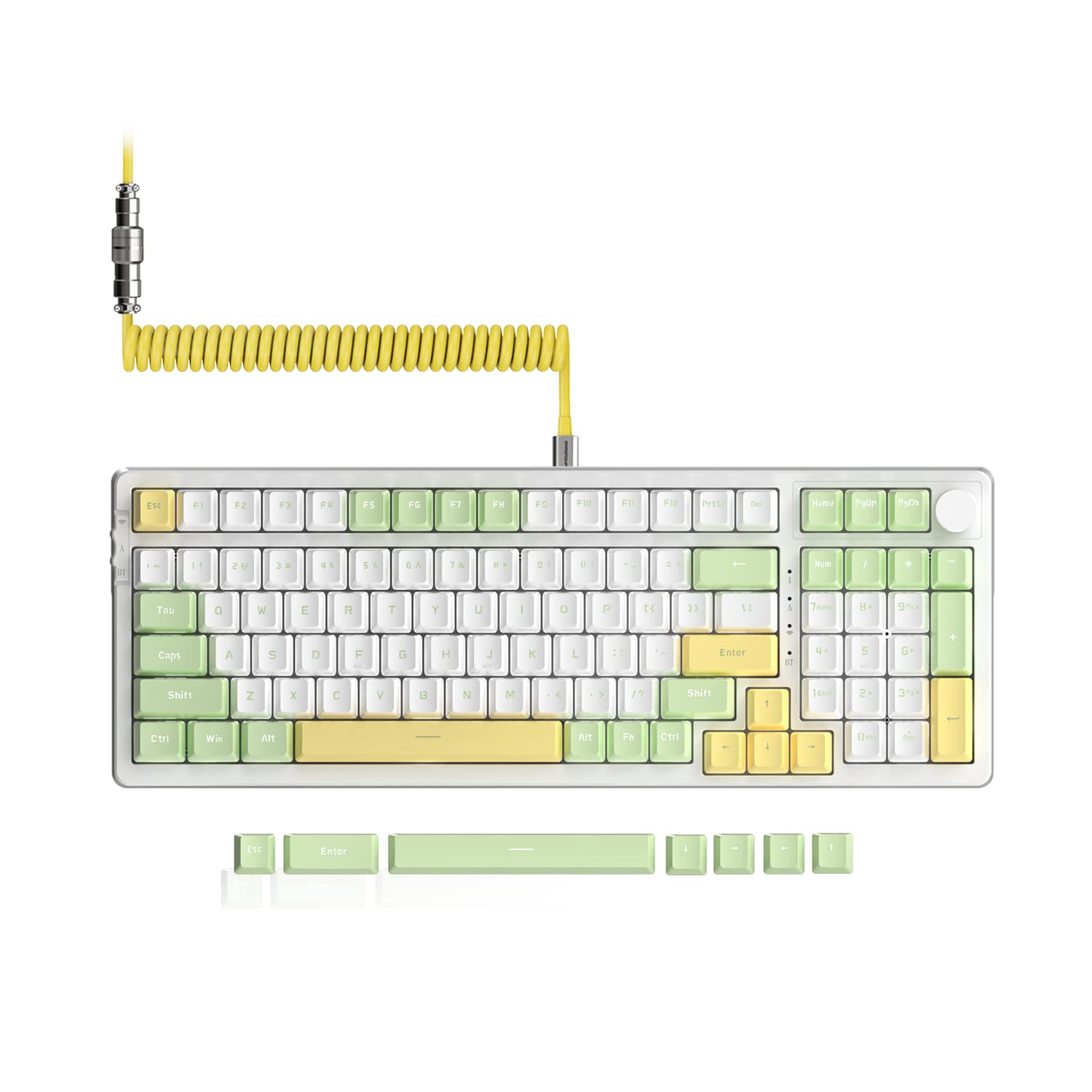 Buy 99 Keys Wireless Mechanical Keyboard with Coiled Cable, Bluetooth5 ...