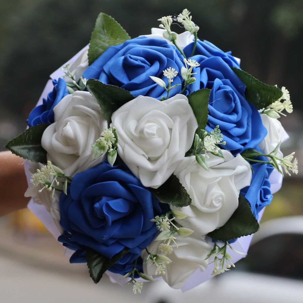 Flores De Casamento Azuis Royal E Brancas Große Straße Blei Blume