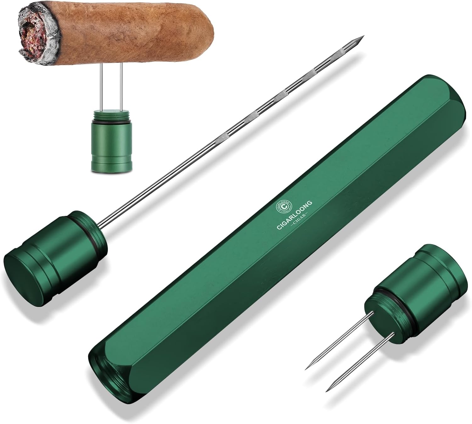 Amazon.com: Demcigar Cigar Draw Enhancer Tool, 2-in-1 Cigar Poker ...