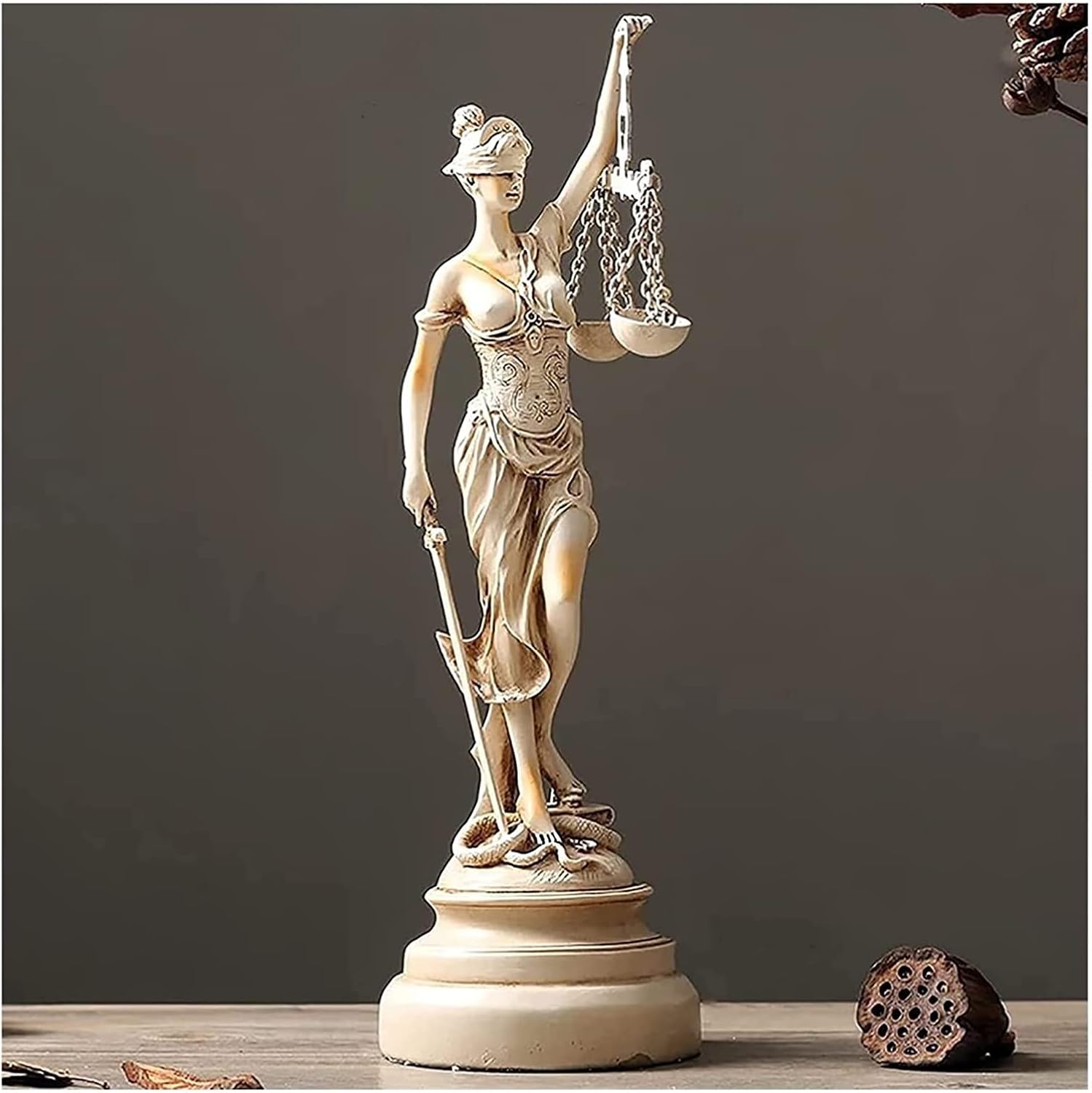 Amazon.com: ALDEPO Sculpture Tabletop Decor Lady Scales of Justice ...