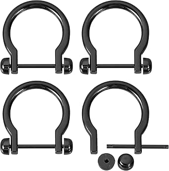 Amazon.com: uxcell D-Rings Screw in Shackle, Zinc Alloy Horseshoe U ...