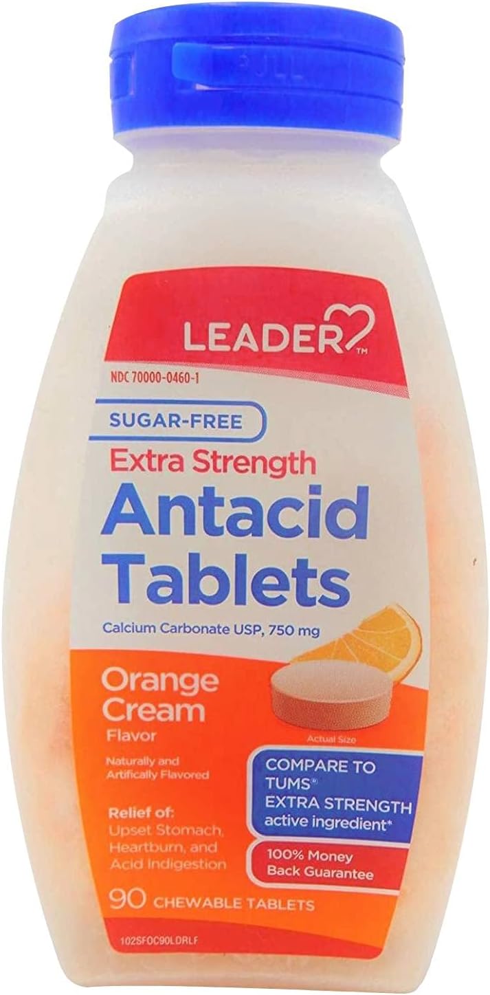 Amazon.com: Leader Sugar-Free Extra Strength Antacid Tablets - 750mg ...