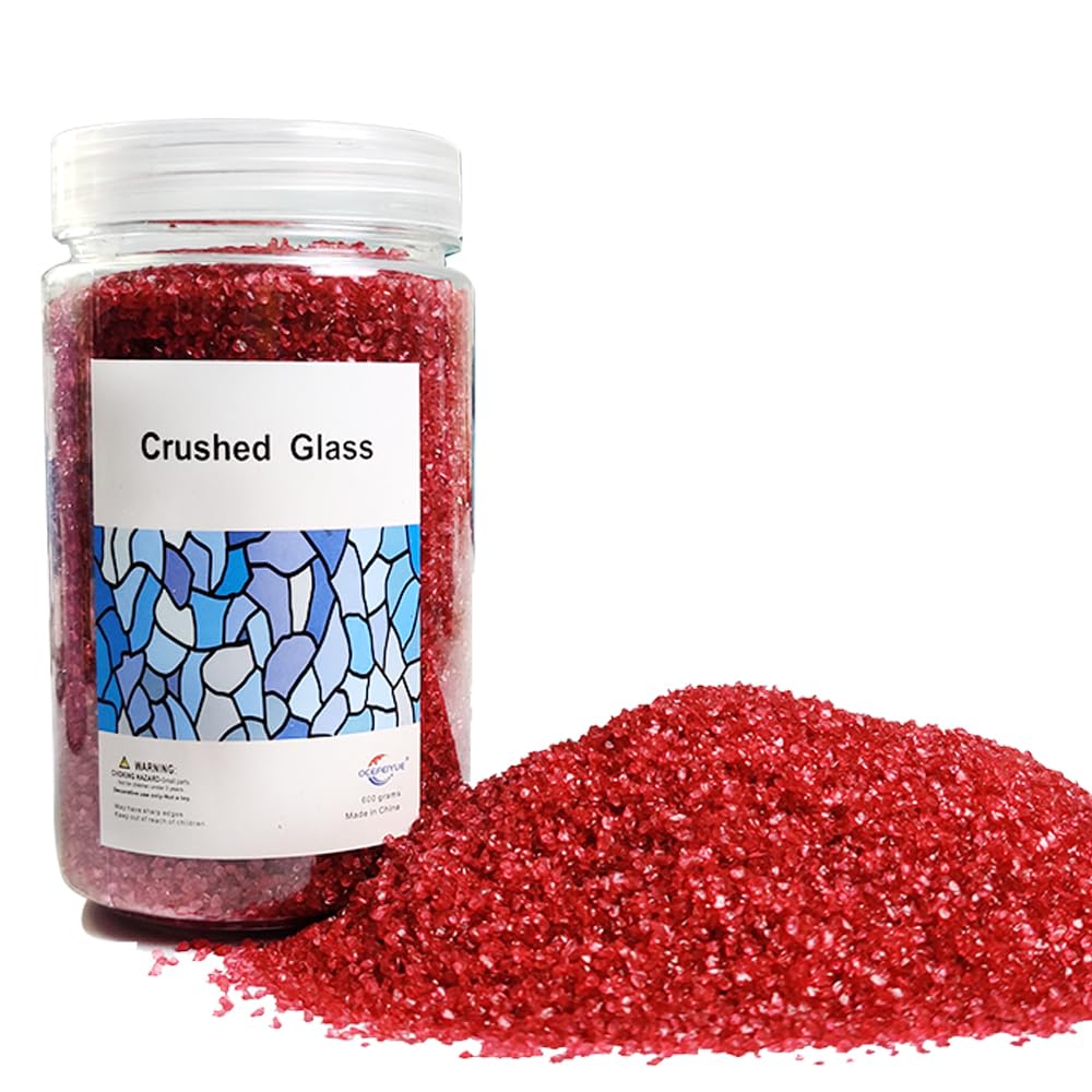 Amazon.com: Ocefeiyue Red Crushed Glass Broken Glass Pieces for Resin ...