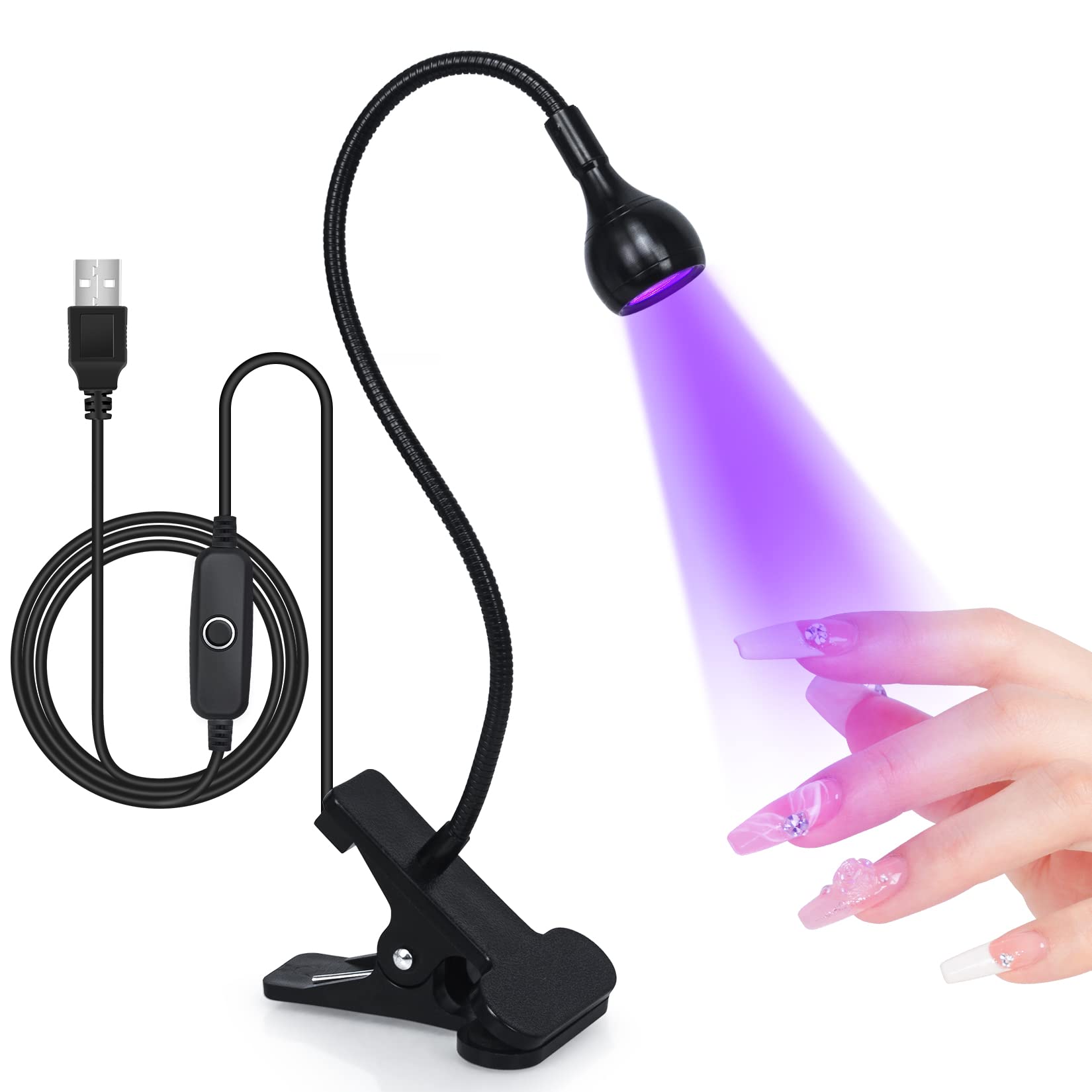 Amazon.com: Lenlang UV Light for Nails - UV Lamp for Gel Nails 3W UV ...