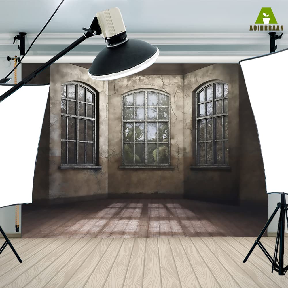 Aoihrraan 3,5×2,5m Vintage French Sash Window Backdrop Old Room Wall ...