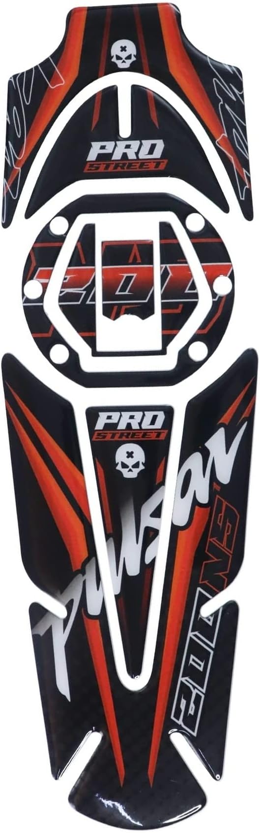 Top and Town Customize White Bajaj Pulsar Tank Pad & Fuel Cap Sticker ...