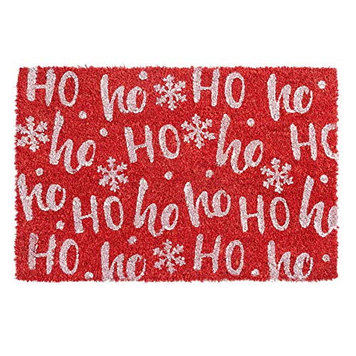 Ho, Ho, Ho Merry Christmas Doormat in Red