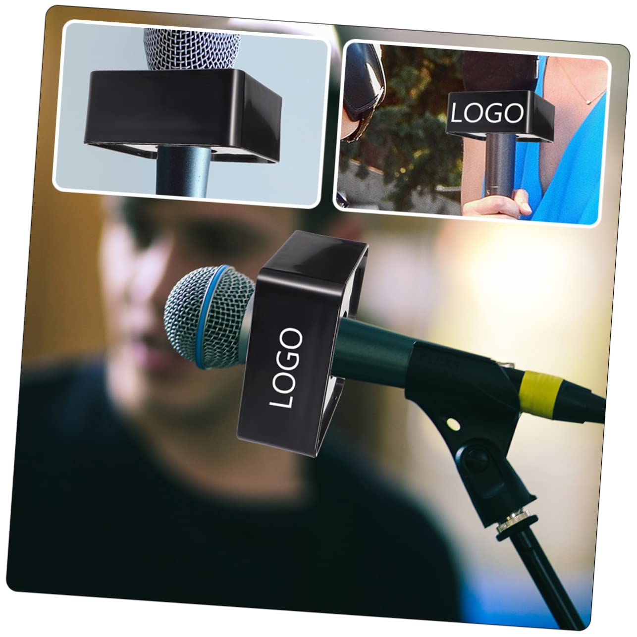 Snapklik.com : 2pcs Microphone Logo Microphone Sticker Mic Flag ...