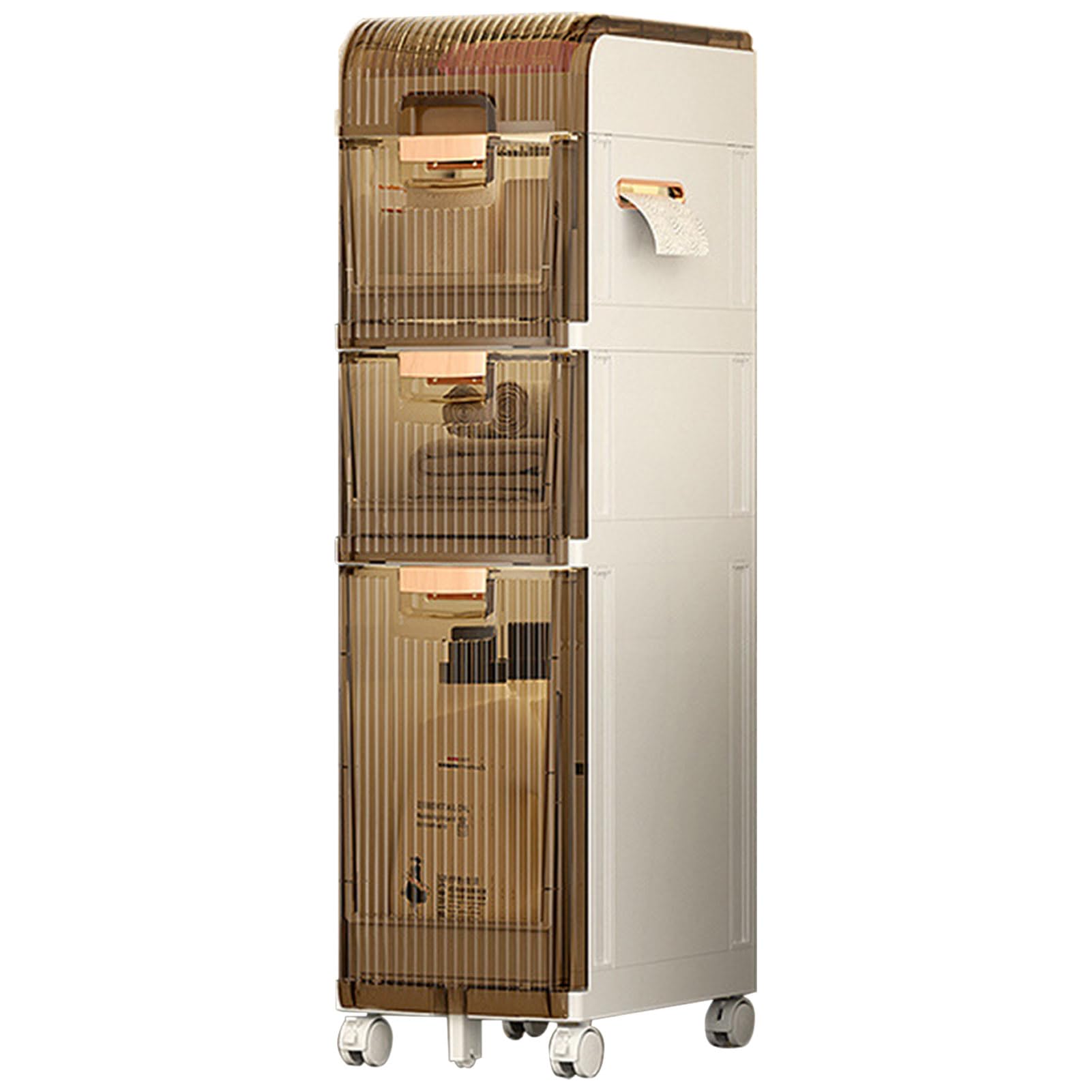 Plastic Storage Drawers, Narrow Storage Trolley on Wheels, Large ...