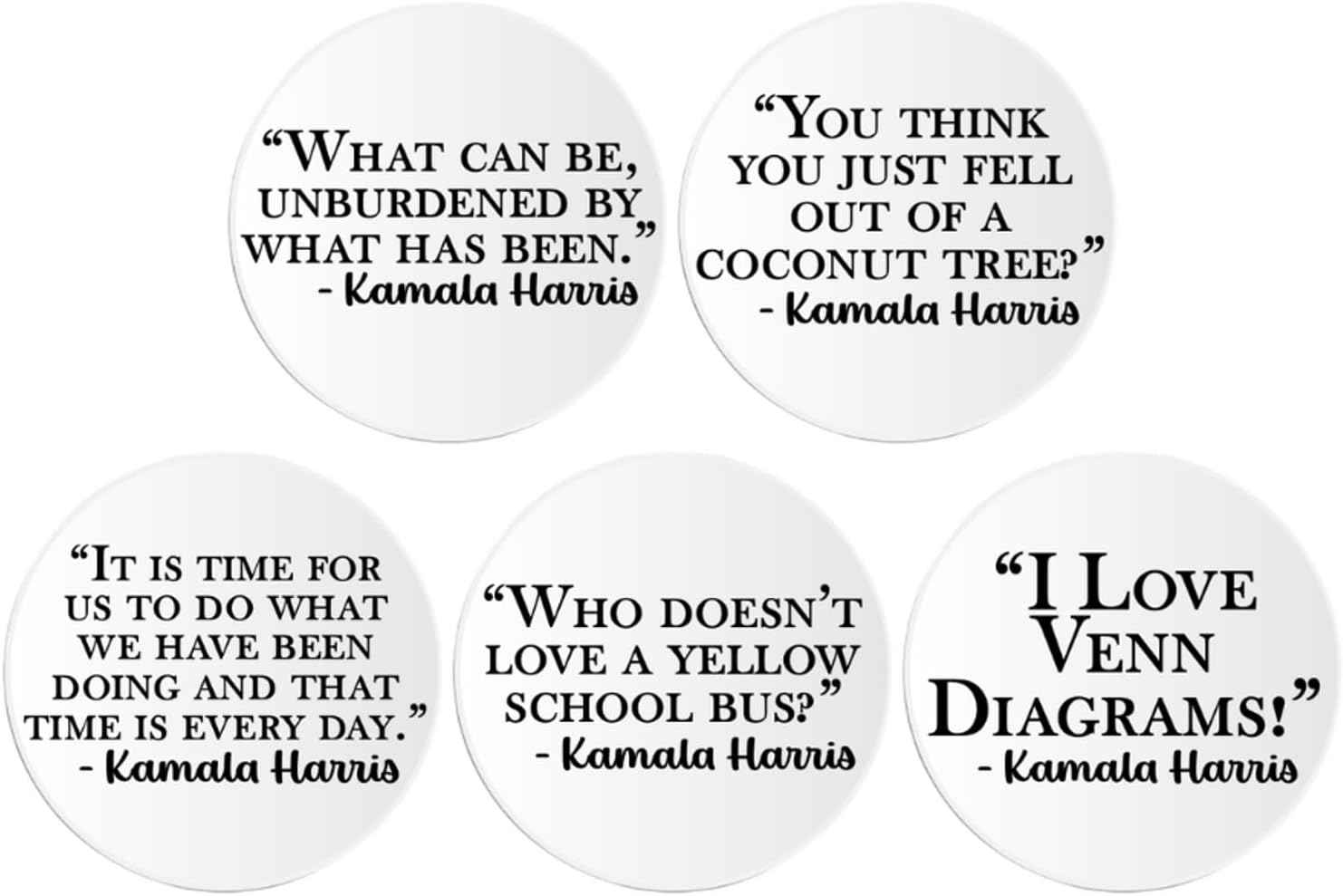 Amazon.com - Funny Kamala Harris Quotes - 5 Multi Pack Circle Stickers ...