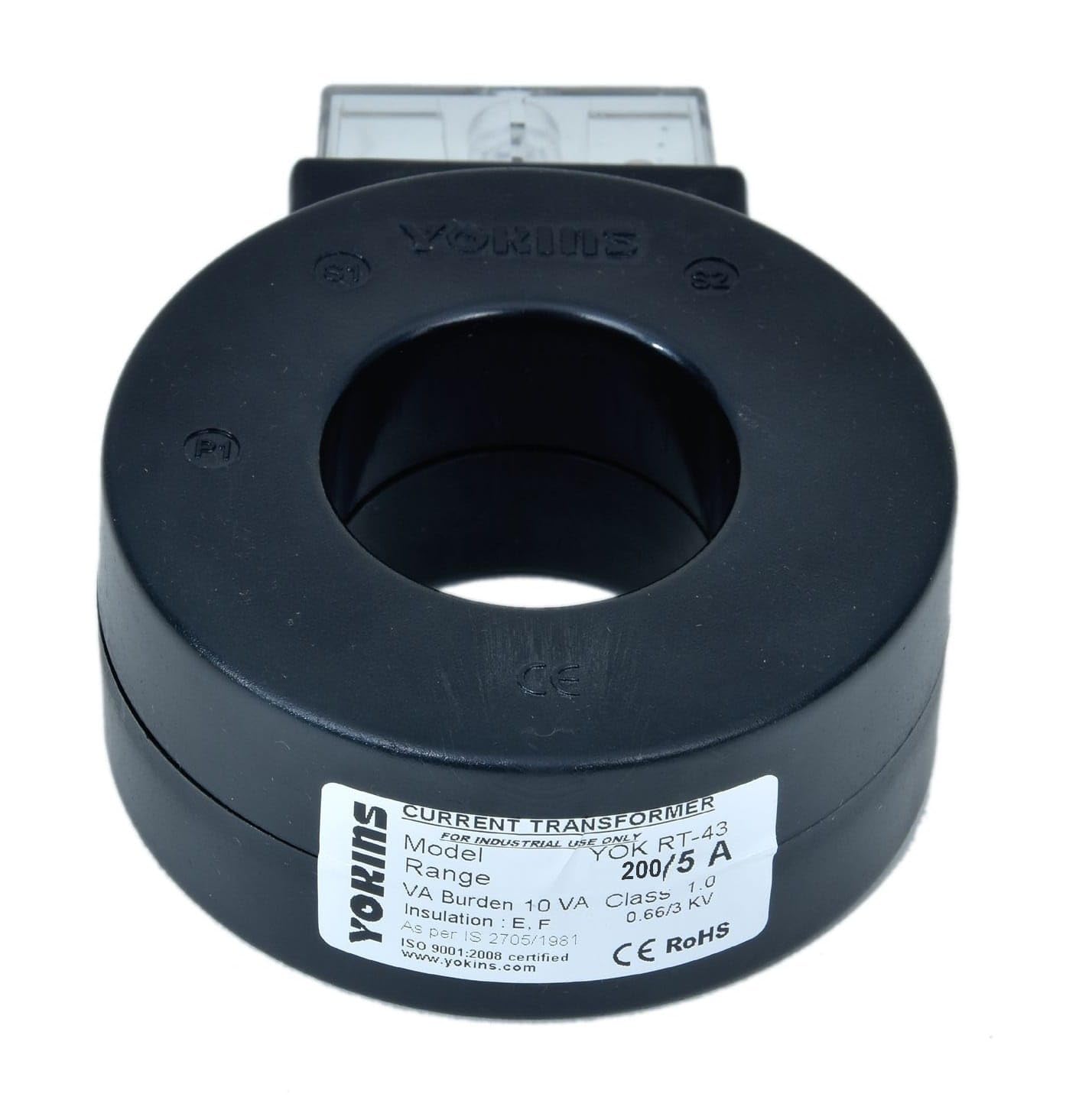 YOKINS Current Transformer 200/5A, 200A CT for Ammeter Model RT43 ...