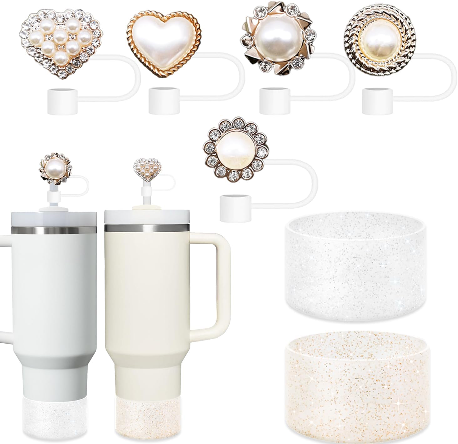 Amazon.com: Straw Covers Caps 6Pcs, Silicone Heart Love Straw Toppers ...