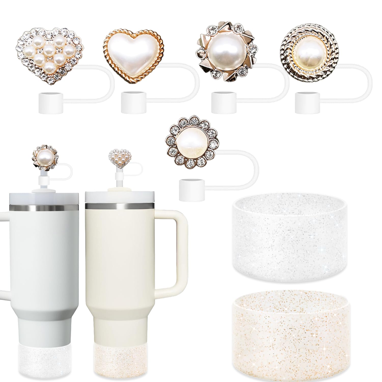 Amazon.com: 5PCS Shiny Covers Cap for Stanley Cup 30&40oz with Tumblers ...