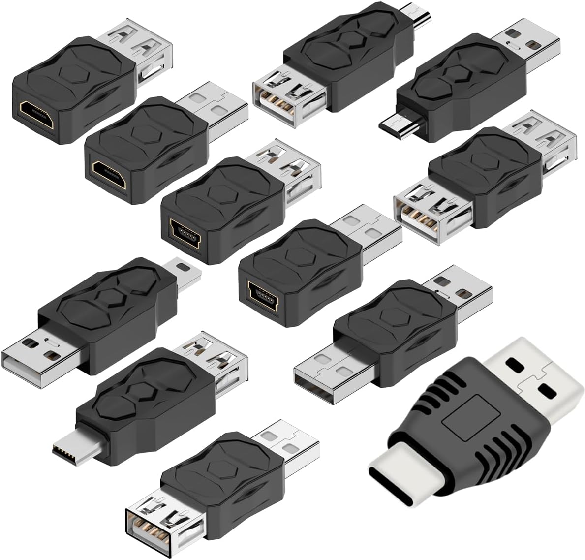 Amazon.com: ZJKJHJY USB 2.0 Adapter Set USB/TYPE C/Micro/Mini Male to ...