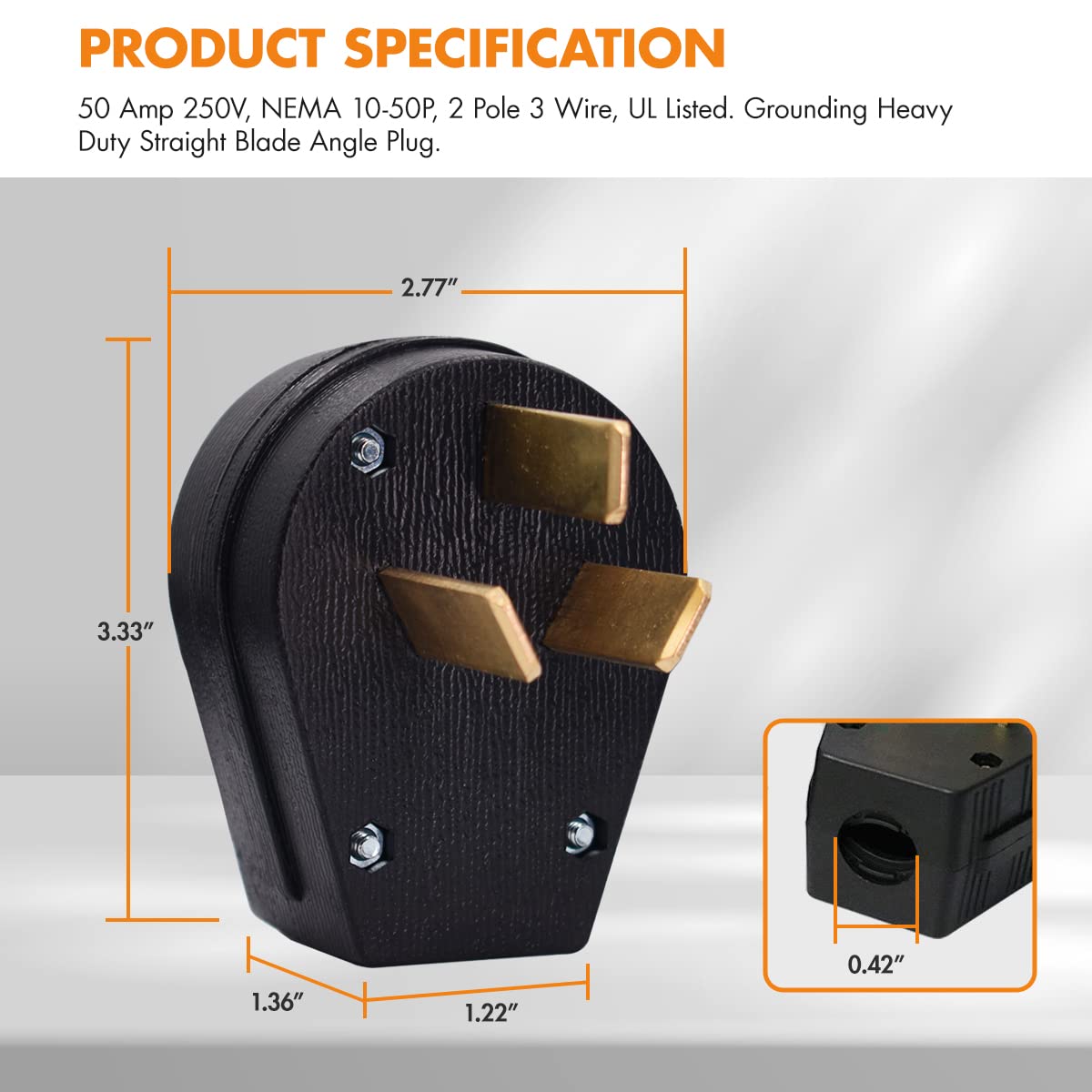 Snapklik.com : Micmi NEMA 10-30P & 10-50P Angle Plug, 4 Prong Electric ...