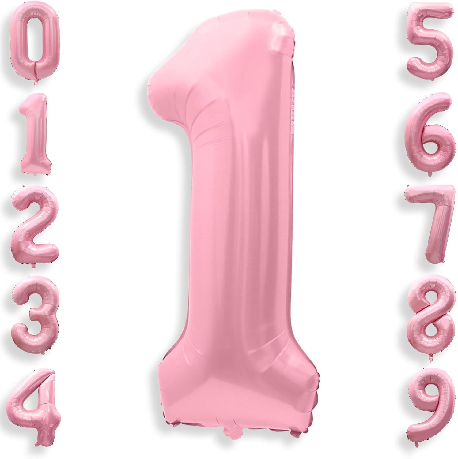 Amazon.com: Wpensky 40 Inch Pink Number 1 Balloons, Large 1 Balloon ...