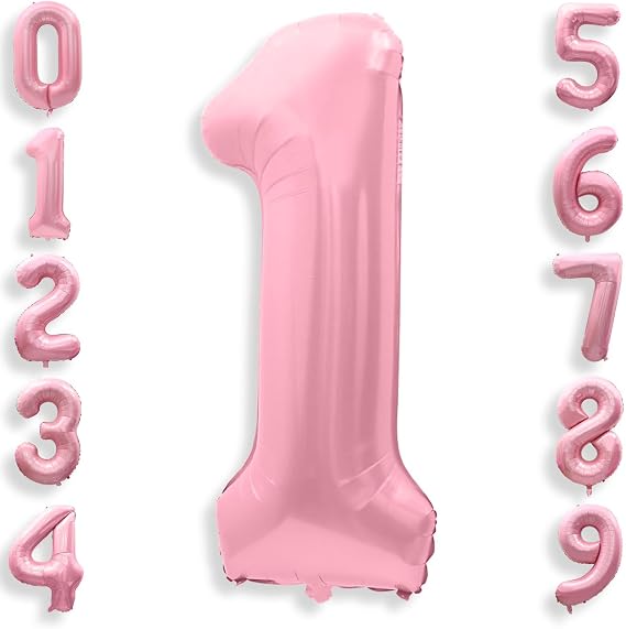 Amazon.com: Wpensky 40 Inch Pink Number 1 Balloons, Large 1 Balloon ...