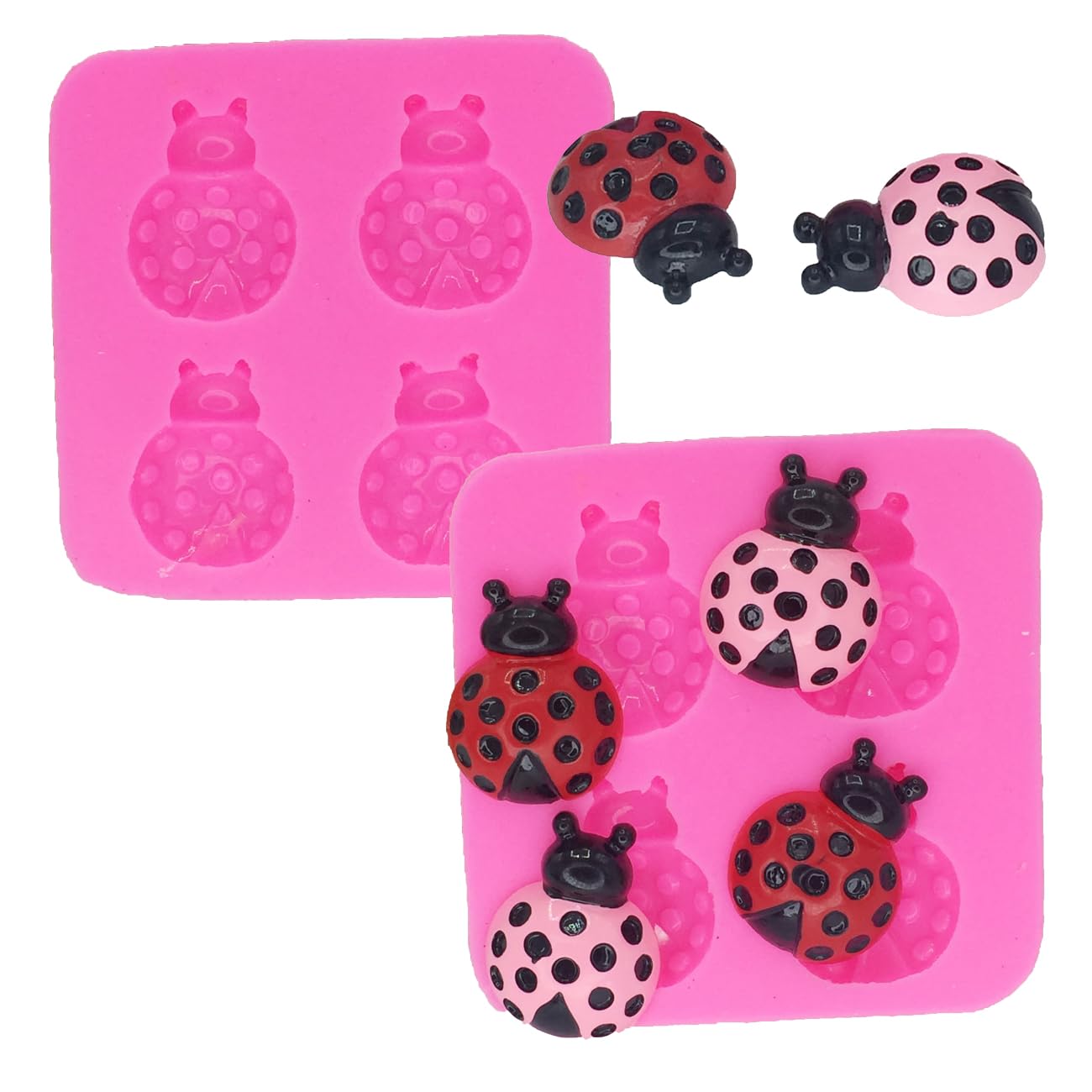 Snapklik.com : 2 Pcs Lovely Insect Ladybug Ladybird Silicone Mold For ...