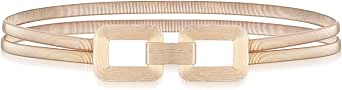 Gold Belts for Women,Stretchy Metal Waist Belt for Dress,Skinny Gold ...