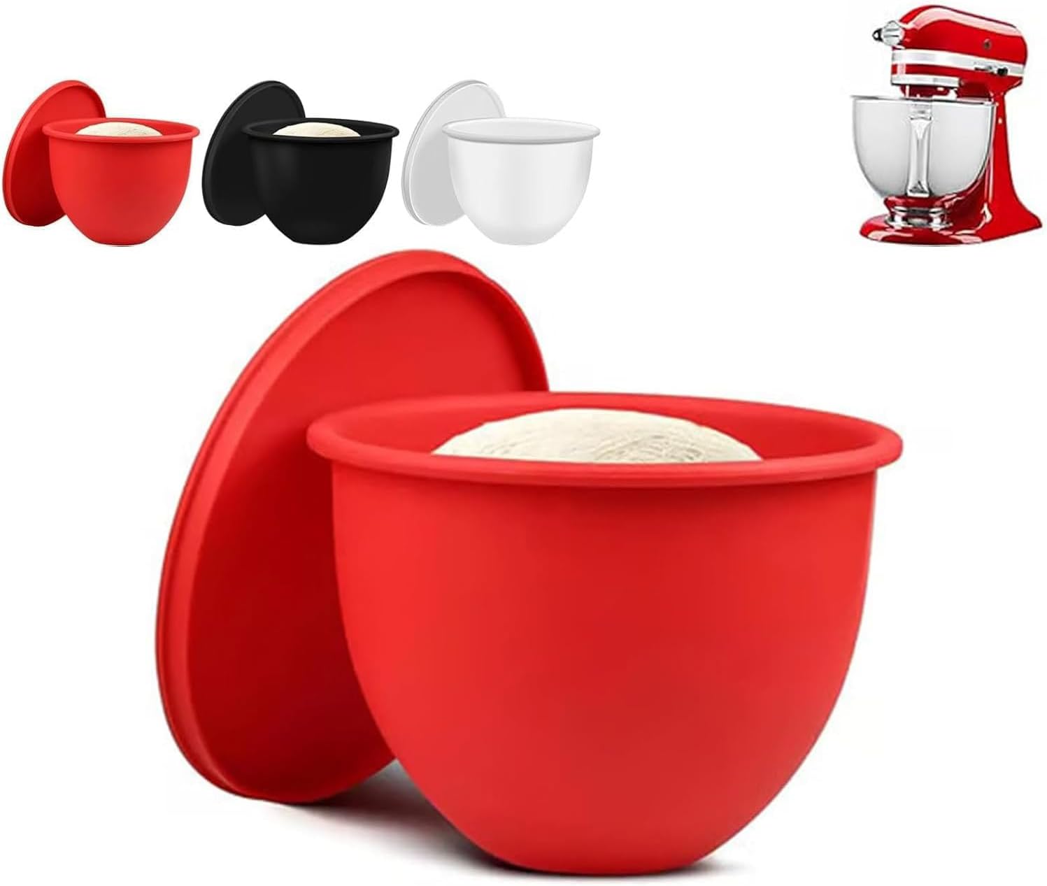Amazon.com: 5 Quart Bowls for KitchenAid Mixer with Silicone Bowl ...