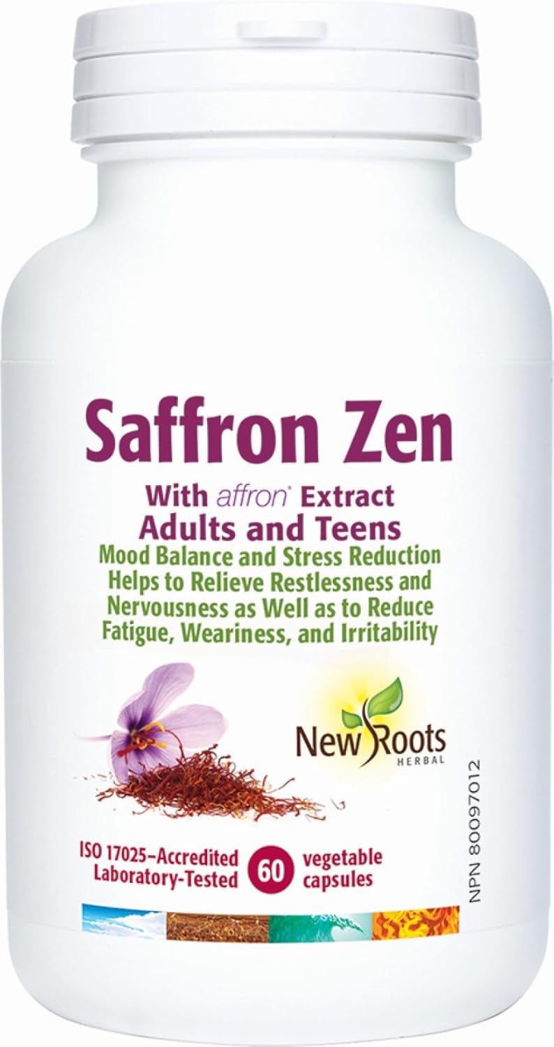 NEW ROOTS HERBAL Saffron Zen Capsules for Emotional Wellbeing