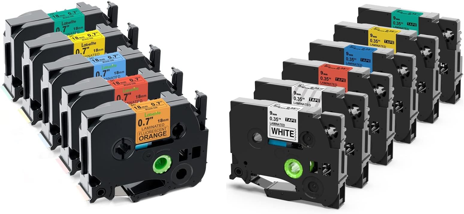 Amazon.com: 5-Pack Compatible Brother P Touch 18mm TZe Label Tapes ...