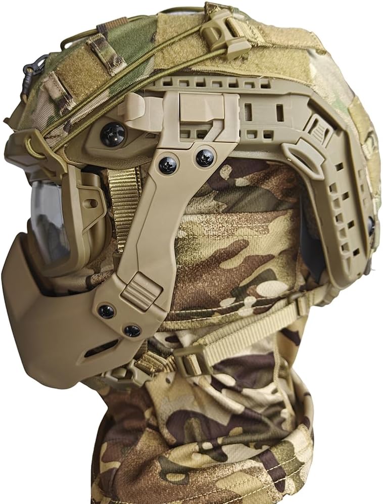 SF Tactical Helmet Set Fast Helmet with Airsoft Mask Goggles and ...
