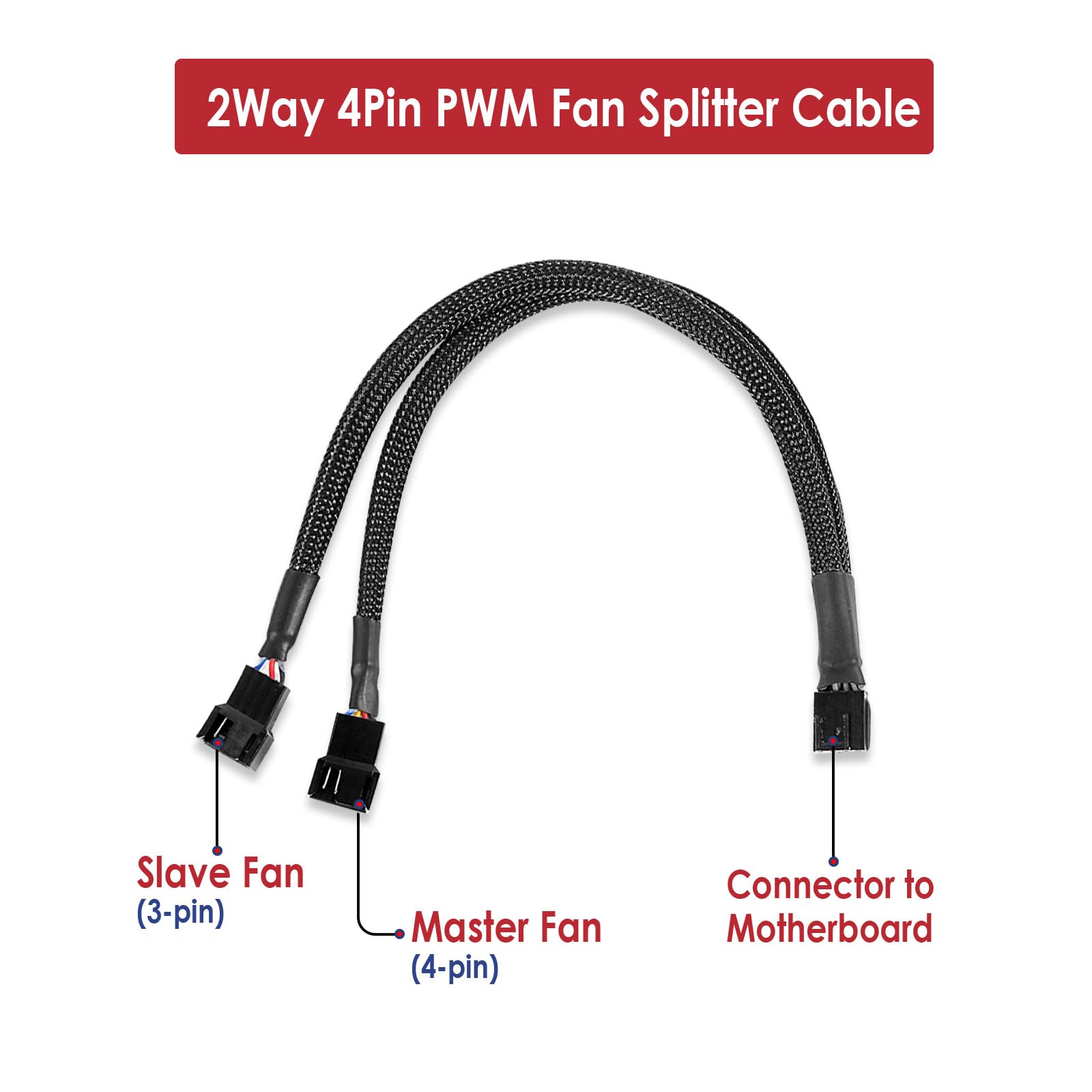 Snapklik.com : JBtek 10.4 Inch PWM Fan Splitter Cable Pack