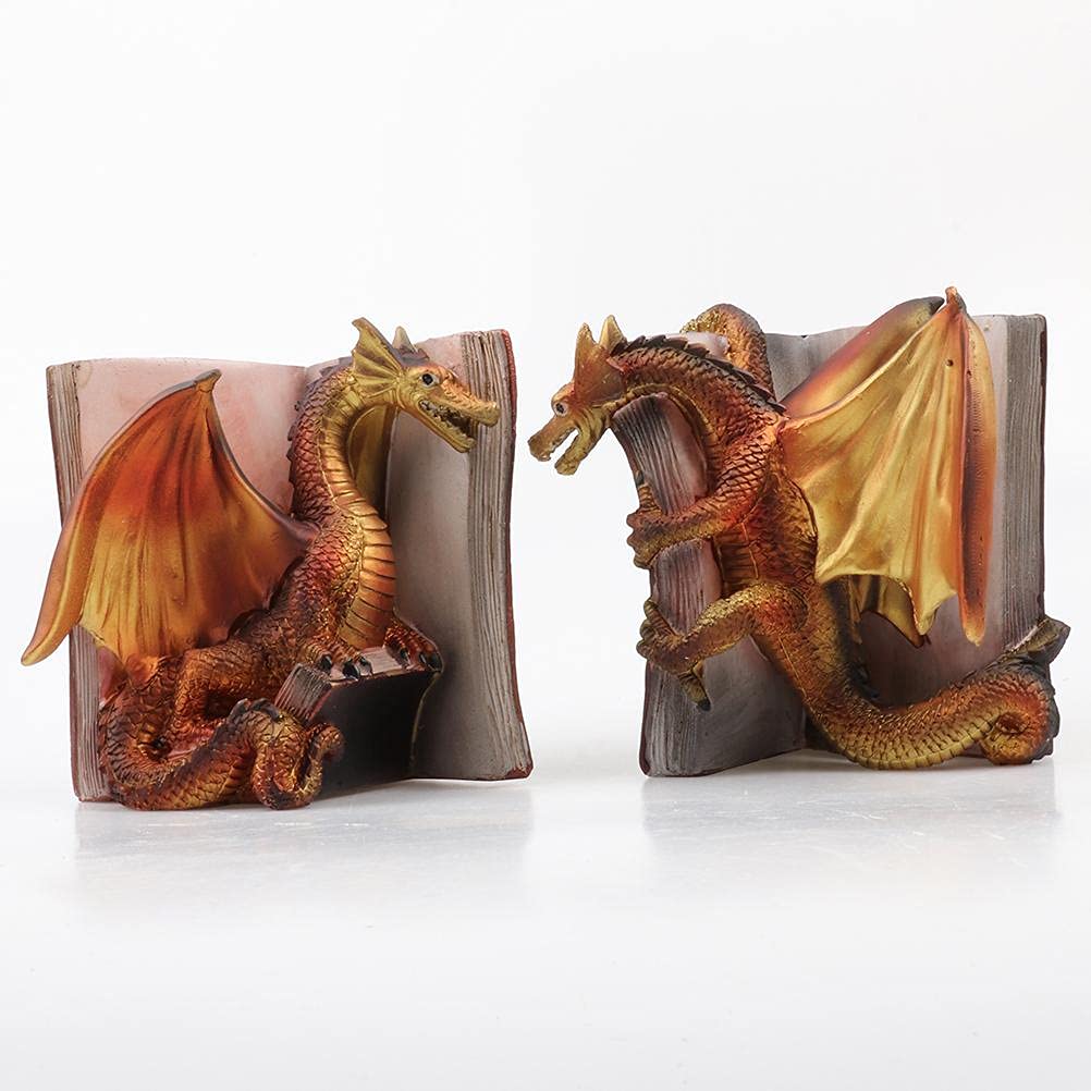 Amazon.com: Funny Dragon Bookends Dragon Statue Desktop Bookend for ...