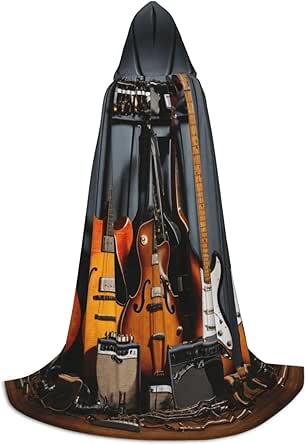 LIXLZH Electric Guitar Print Men Women Hooded Cloak Themed Variety For ...