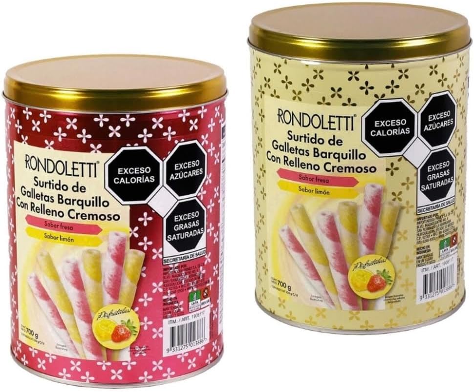 Rondoletti Surtido de Galletas Barquillo con Relleno Cremoso sabores ...