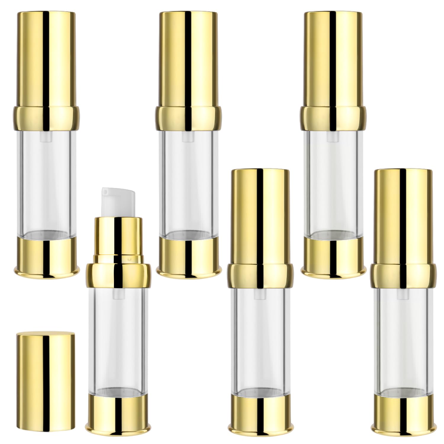 Amazon.com: 6 Pcs 15ml/0.5oz Vacuum Bottle Airless Pump Dispenser ...