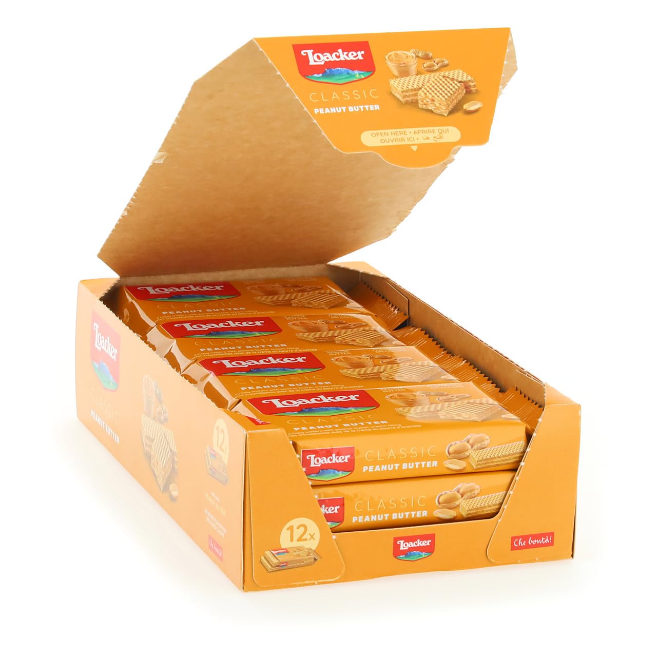 Loacker Classic Peanut Butter, Fragranti Cialde di Wafer con Deliziosa ...
