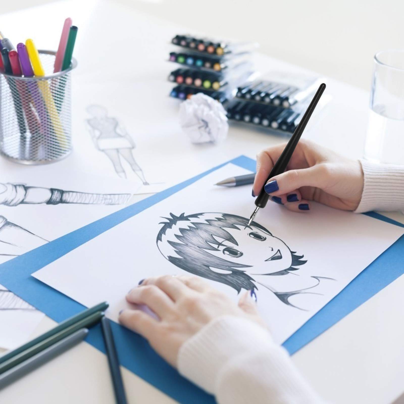 BELIOF Nib Drawing Tools Comic Dip Pen Set Manga Pen Cartoon Comic Pen ...