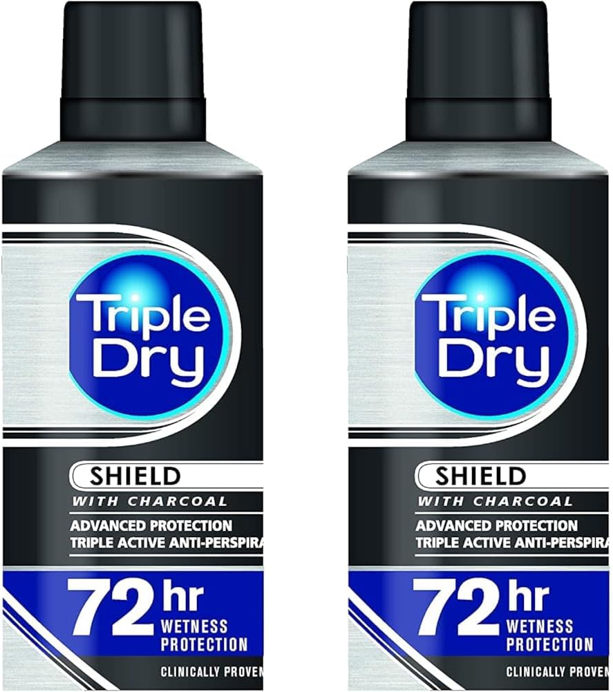 Triple Dry Men| Shield With Charcoal Anti-Perspirant Spray 150ml | 72 ...