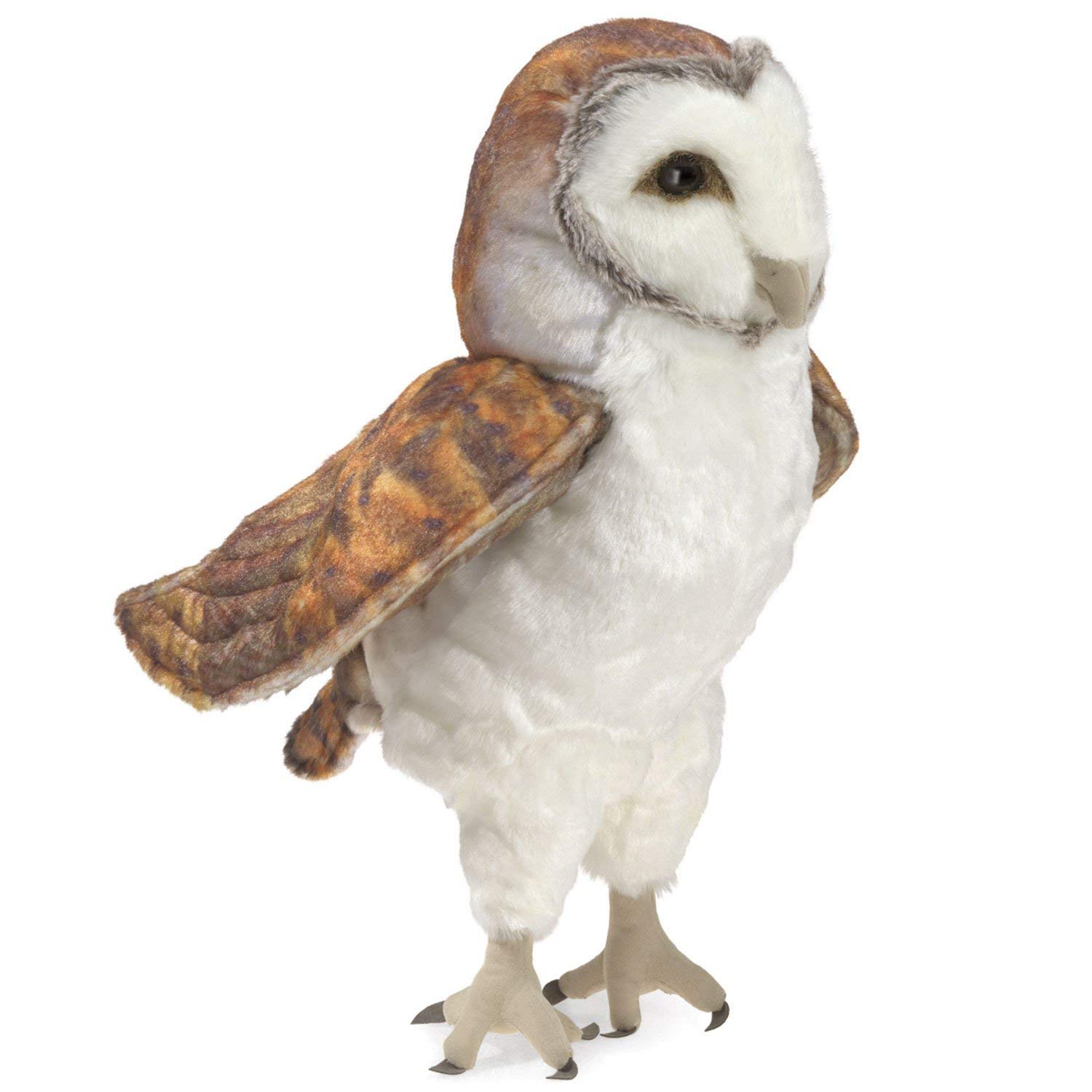 Amazon.com: Folkmanis Barn Owl Hand Puppet, White, Brown, 8" : Toys & Games